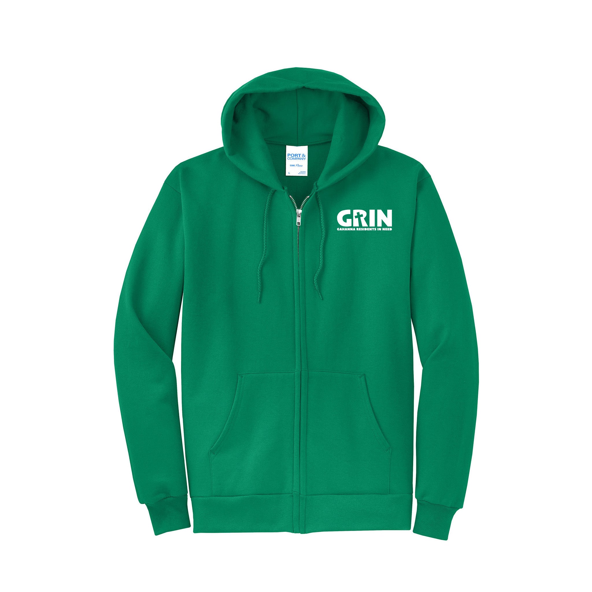 GRIN - Port & Company® Core Fleece Full-Zip Hooded Sweatshirt – Spirit ...